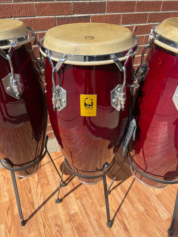 Toca Wood Conga Set of 3 w/ Stands - Requinto, Quinto, & Tumba – Drugan ...