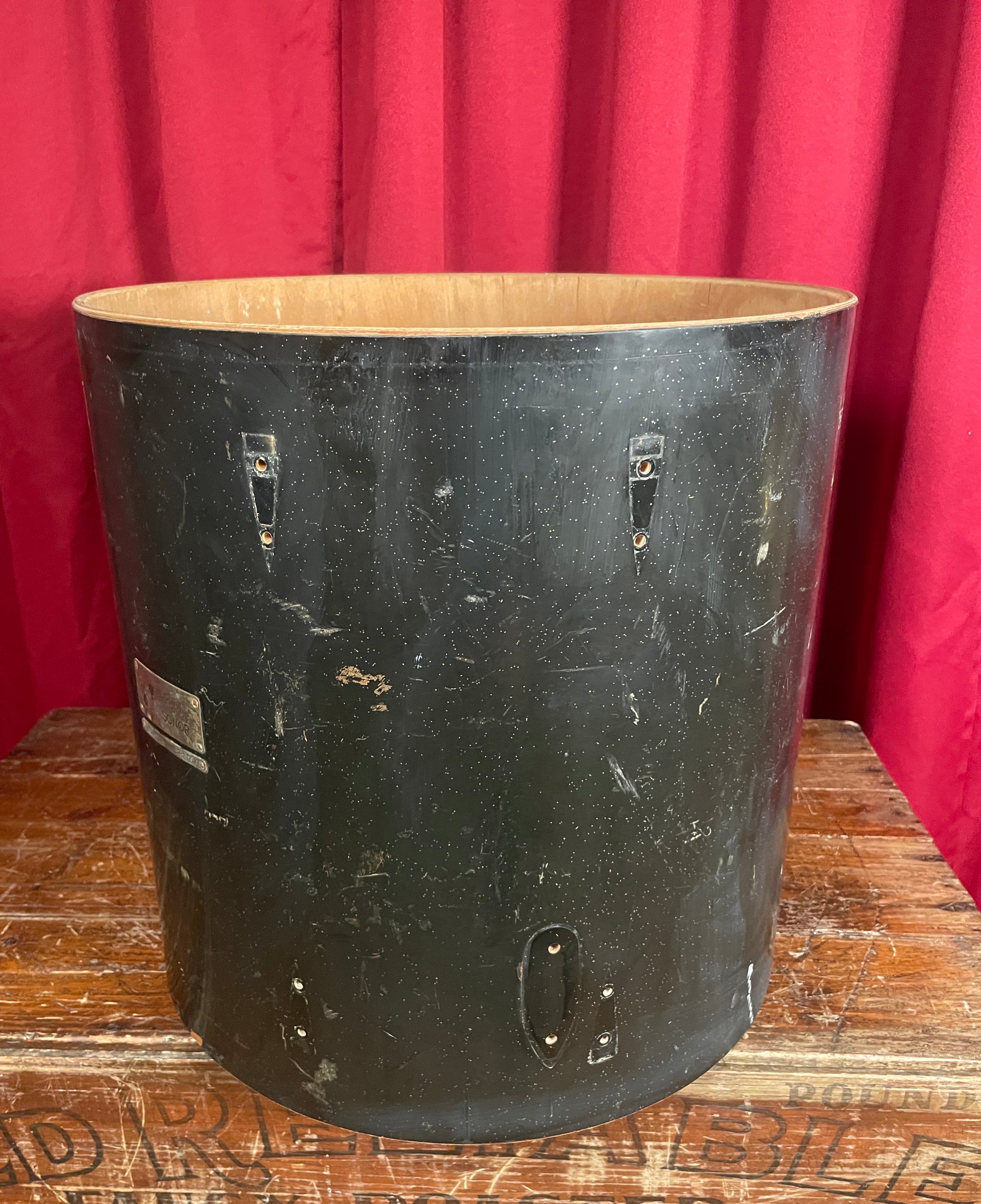 1971 Sonor Teardrop 16x16 Floor Tom Shell Black Silver Speckle 40cm ...