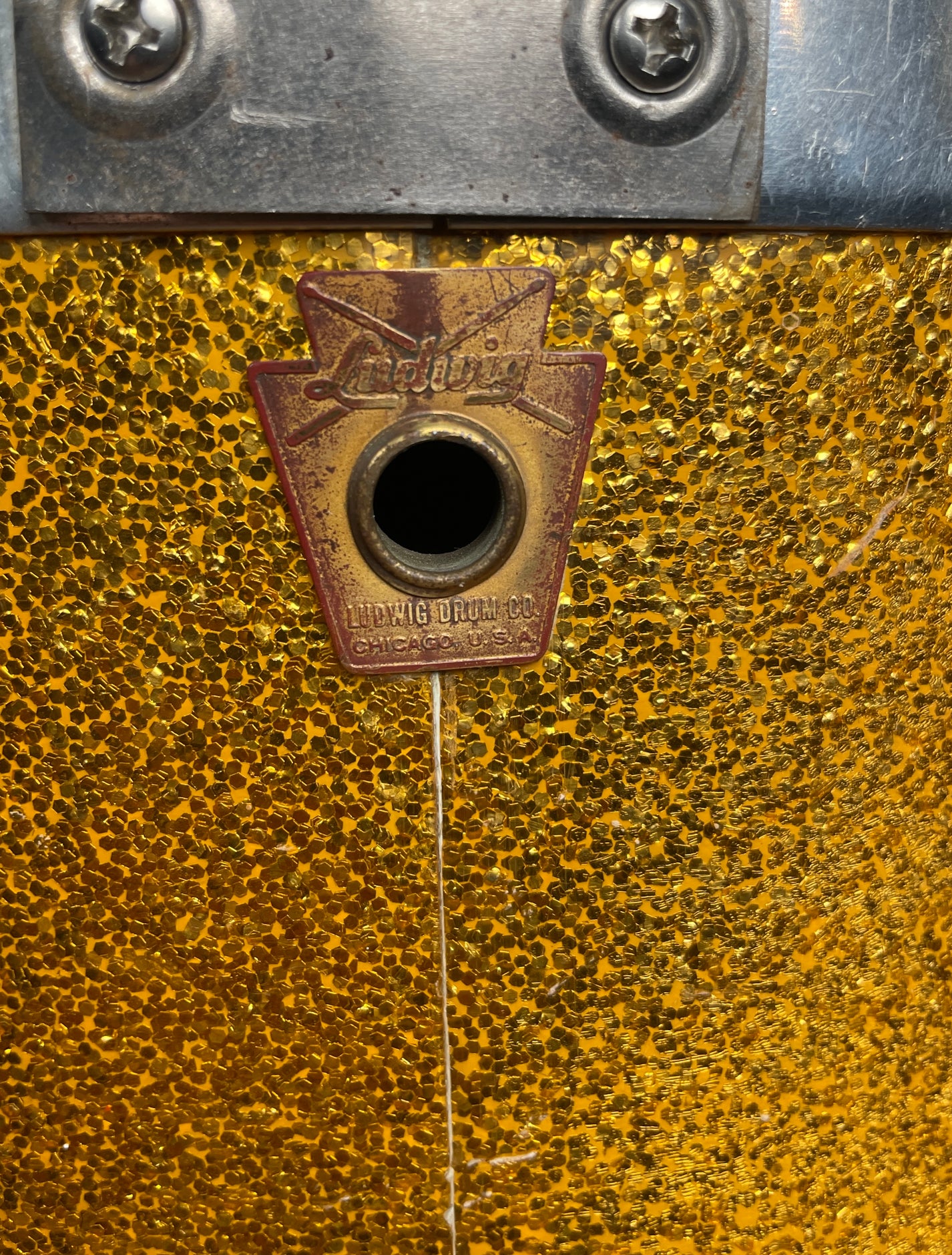 Vintage 1960s Ludwig No. 1027 Pre-Serial Canister Throne Gold Sparkle ...