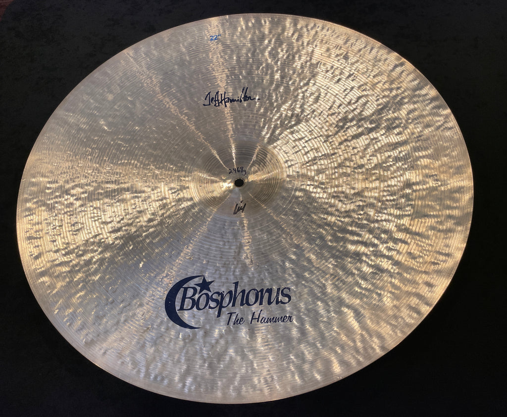 22" Bosphorus The Hammer Jeff Hamilton Ride Cymbal 2468g *Video Demo ...