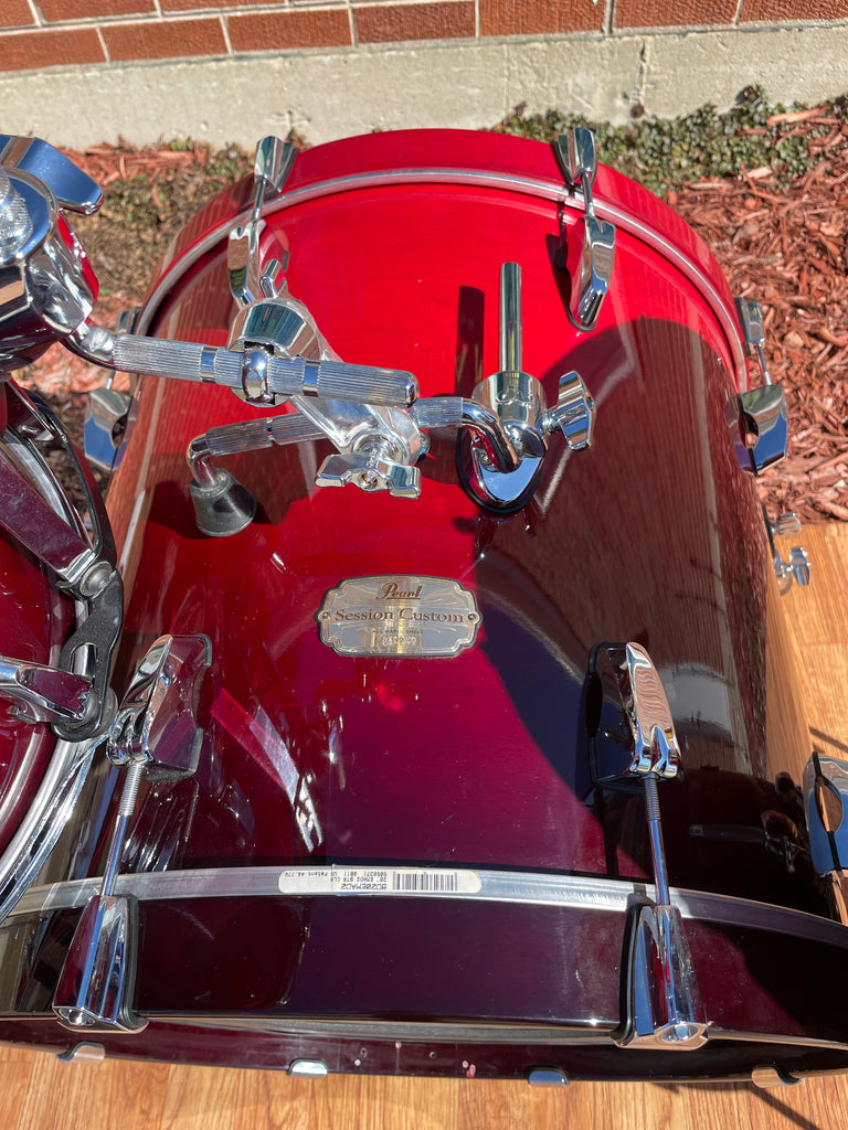Pearl Session Custom Drum Set Cranberry Fade Red Burst 20/12/14 ...