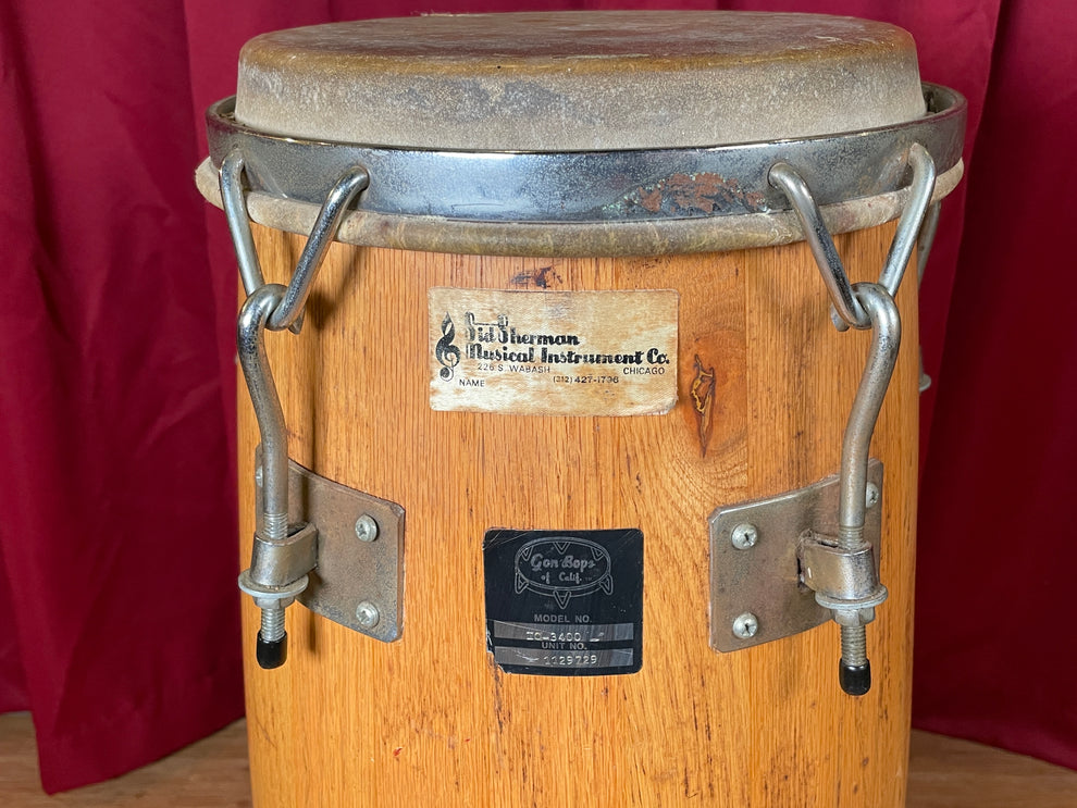 Vintage 1970s Gon Bops IQ-3400 Oak Quinto Natural - Sid Sherman – Drugan's Drums & Guitars