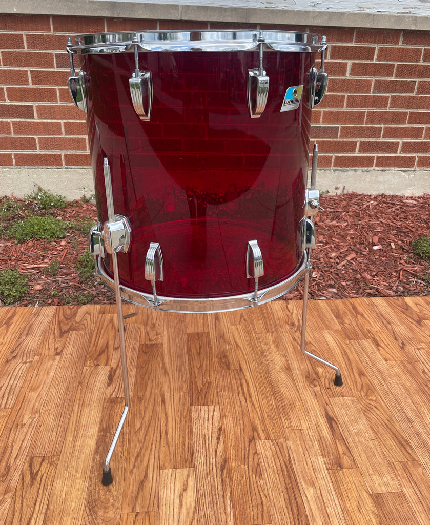 1970s Ludwig Vistalite 16x16 Floor Tom Drum Red – Drugan's Drums & Guitars