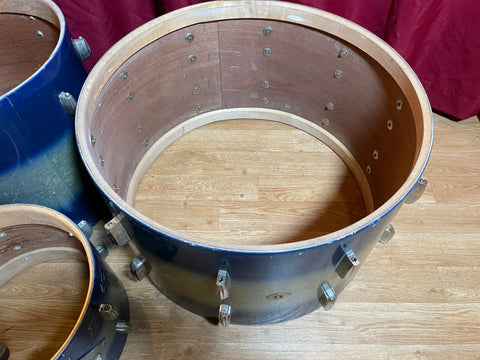 Vintage Slingerland Radio King Drum Set Blue/Silver Duco 24/13/16 ...