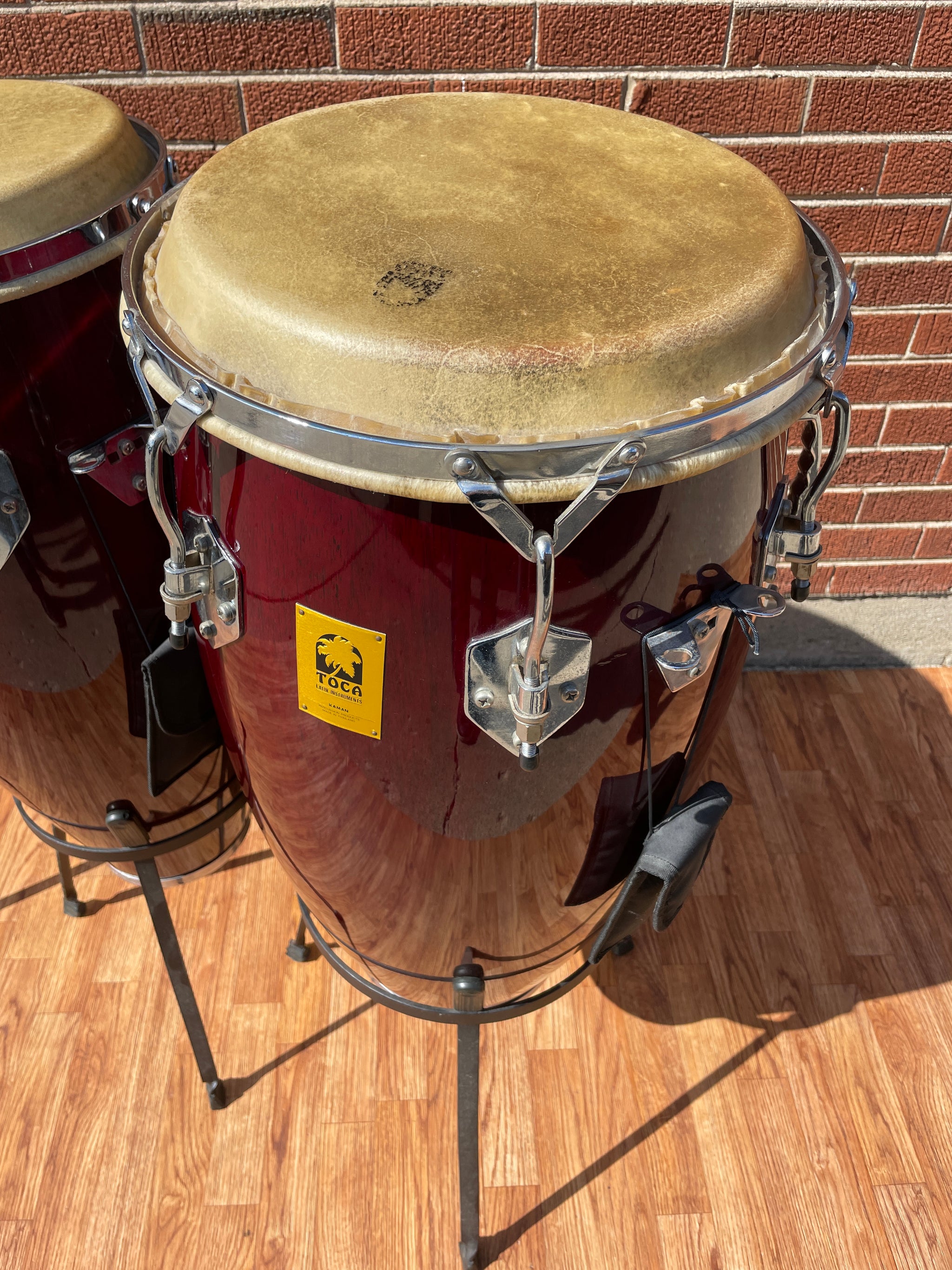 Toca Wood Conga Set of 3 w/ Stands - Requinto, Quinto, & Tumba – Drugan ...