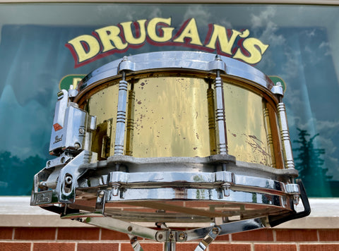 1980s Pearl 6.5x14 Brass Free Floating Snare Drum B-914D – Drugan's Drums & Guitars