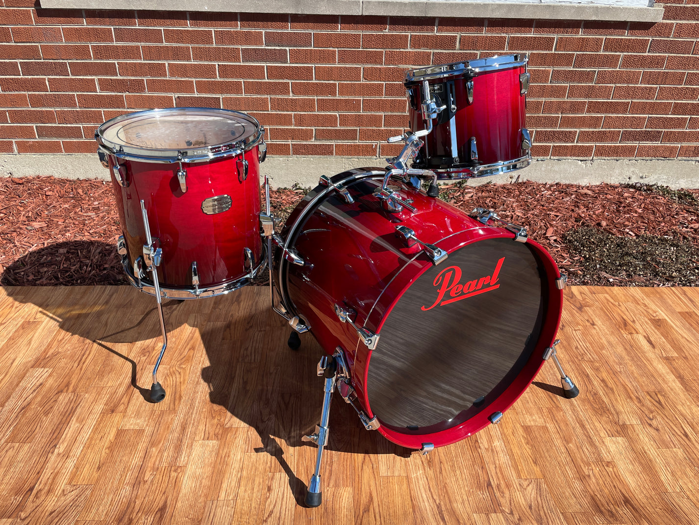 Pearl Session Custom Drum Set Cranberry Fade Red Burst 20/12/14 ...