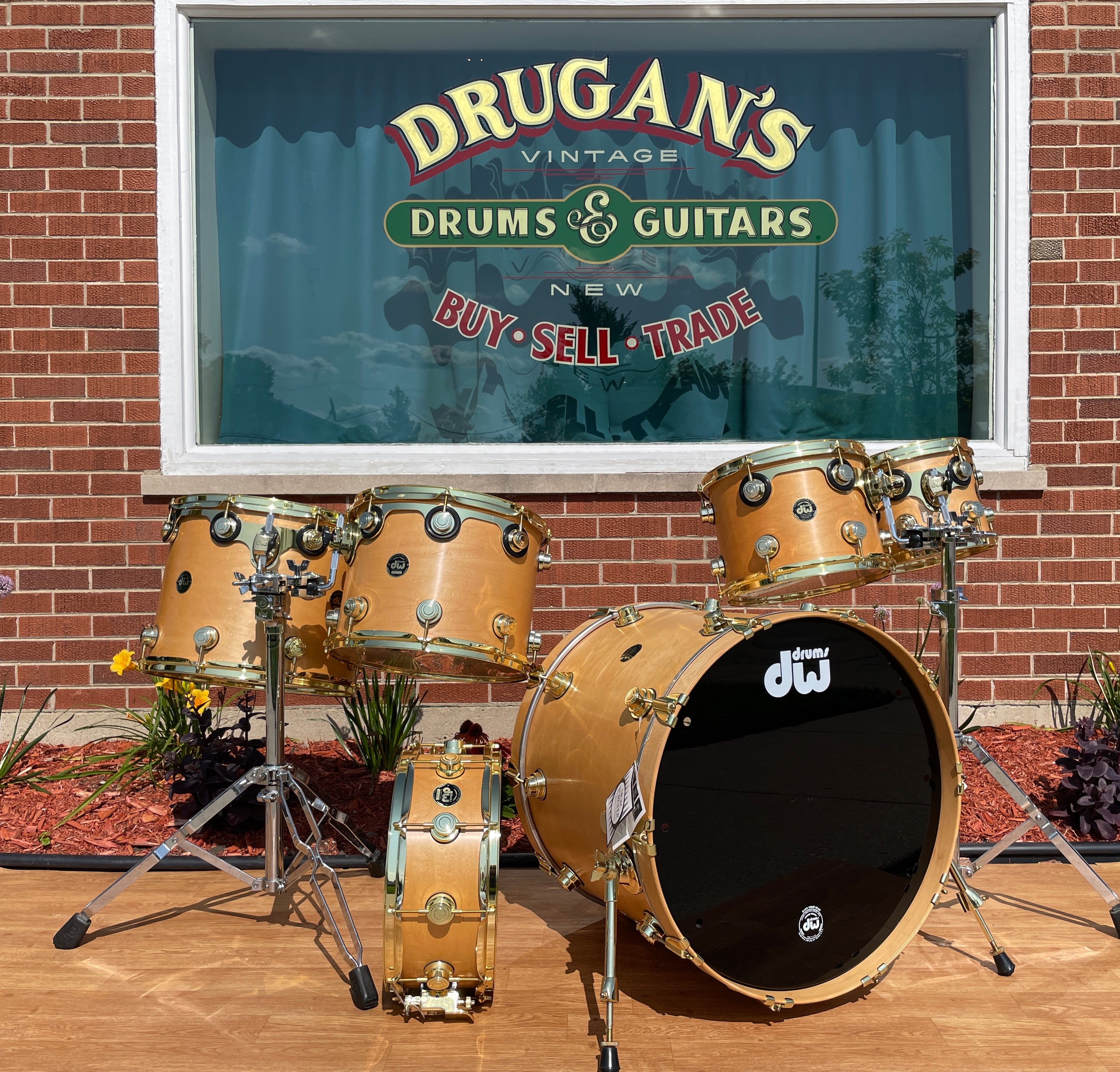 DW Collector's Series Drum Set Gold Hardware Drum Workshop 22/10/12/14 ...
