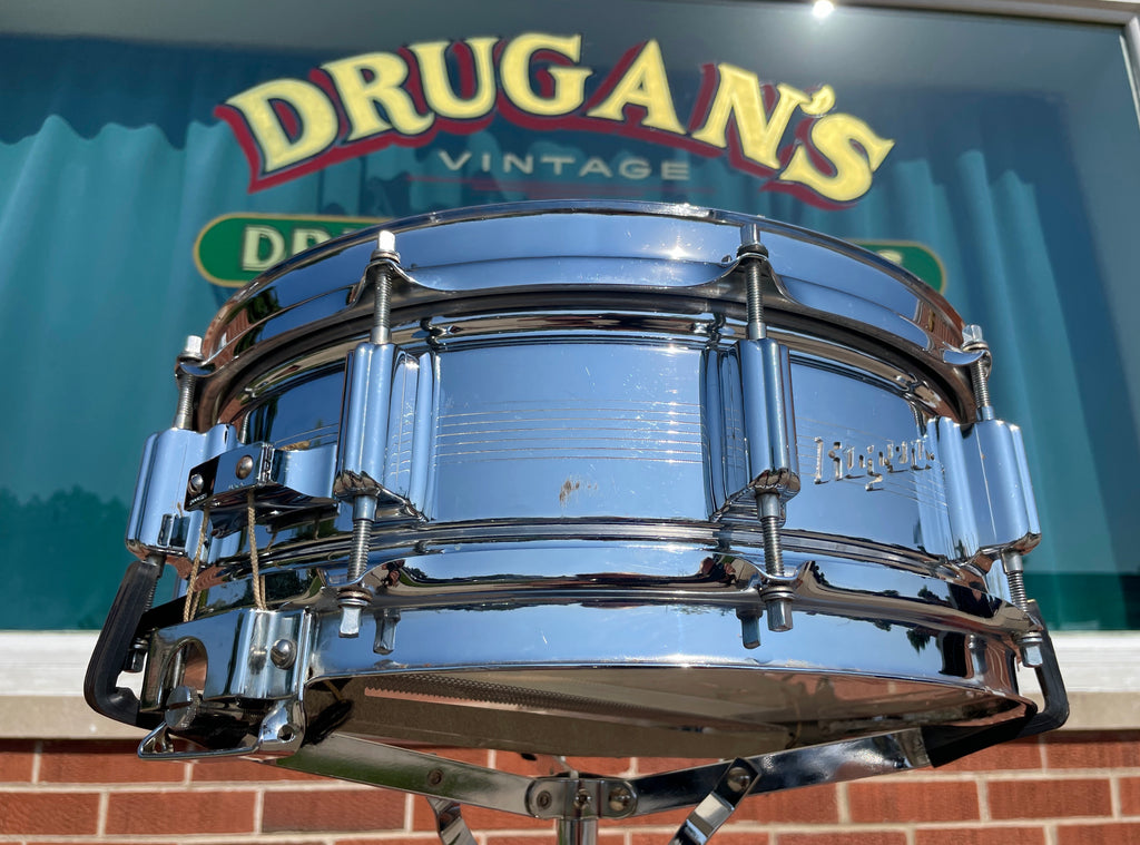 Early 1960s Rogers 5x14 Dynasonic 7-Line Snare Drum Chrome Over Brass ...