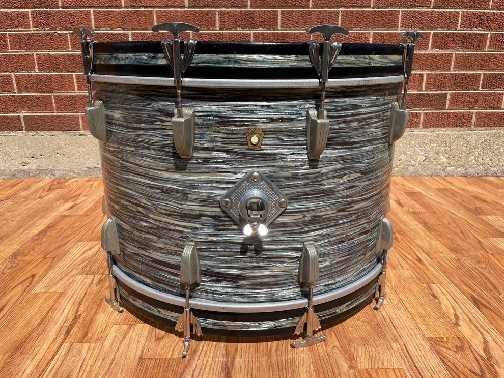 1960s Ludwig 14x22 Hollywood Bass Drum Single Oyster Blue Pearl ...