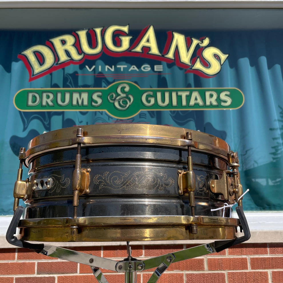 1920s Leedy 5x14 Engraved Black Elite Snare Drum – Drugan's Drums & Guitars