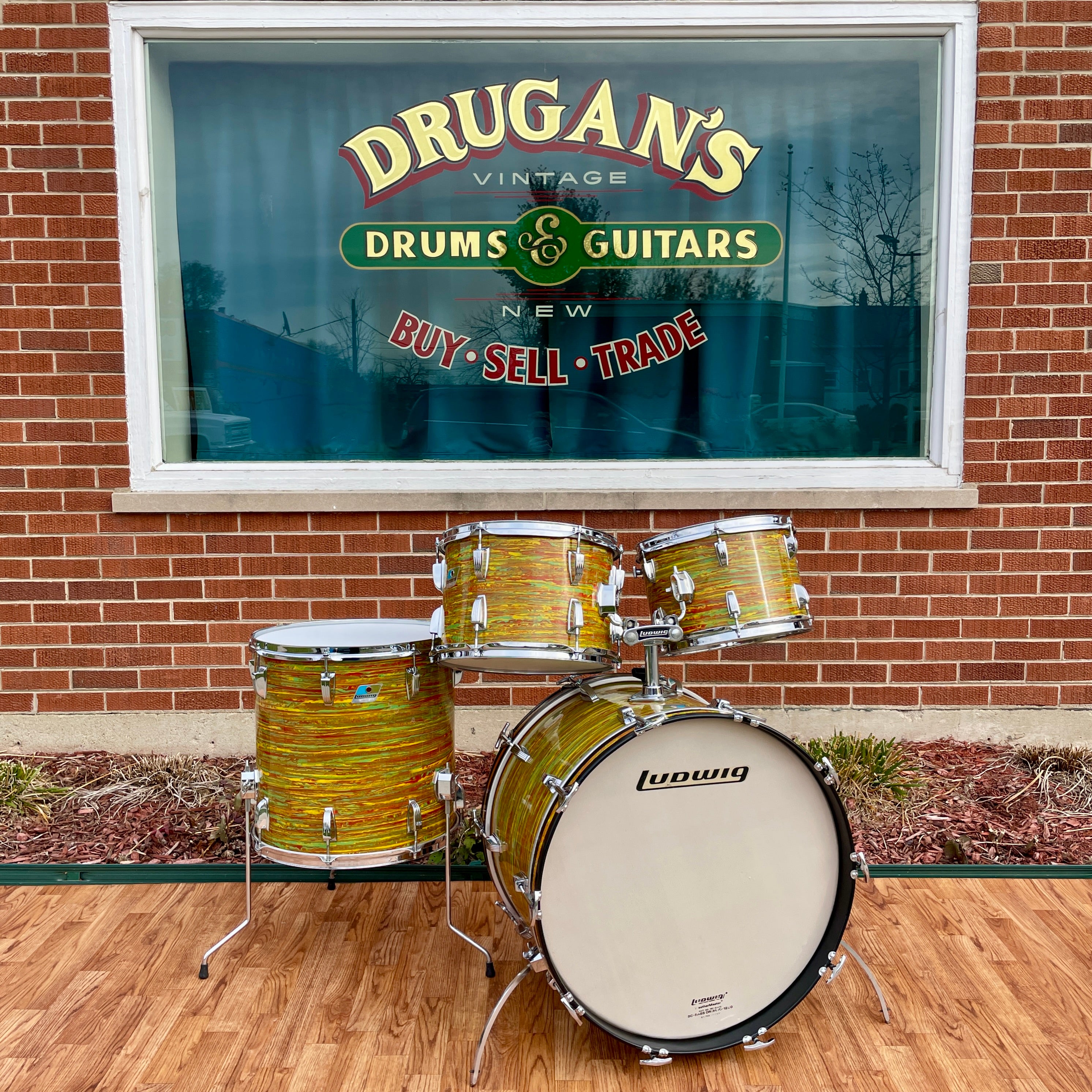 1970s Ludwig Big Beat Drum Set Citrus Mod 22/12/13/16 Bun E. Carlos ...