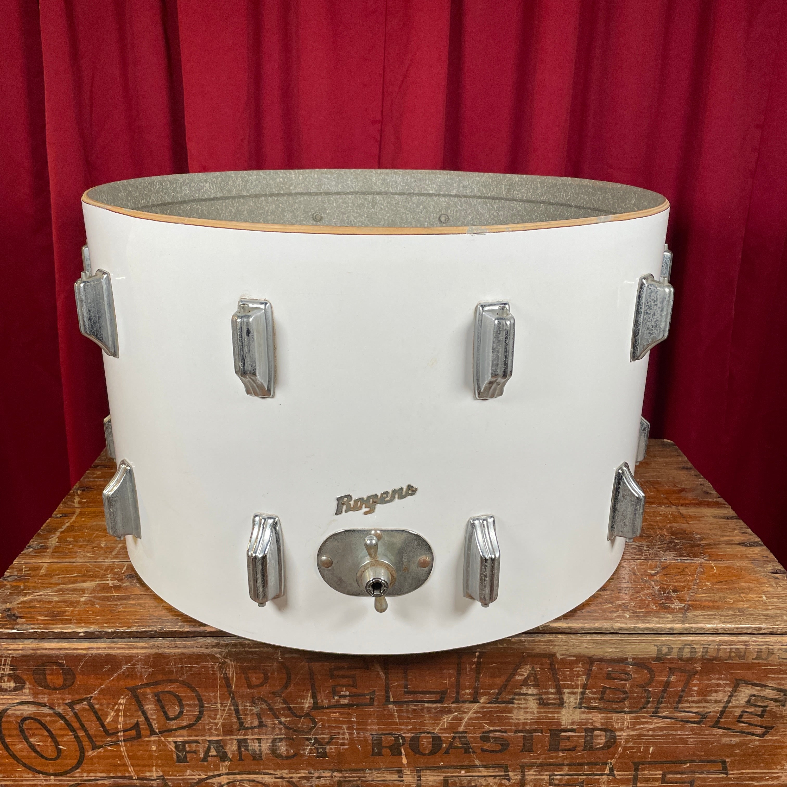 1970s Rogers 14x22 Bass Drum Project White Fullerton – Drugan's Drums ...