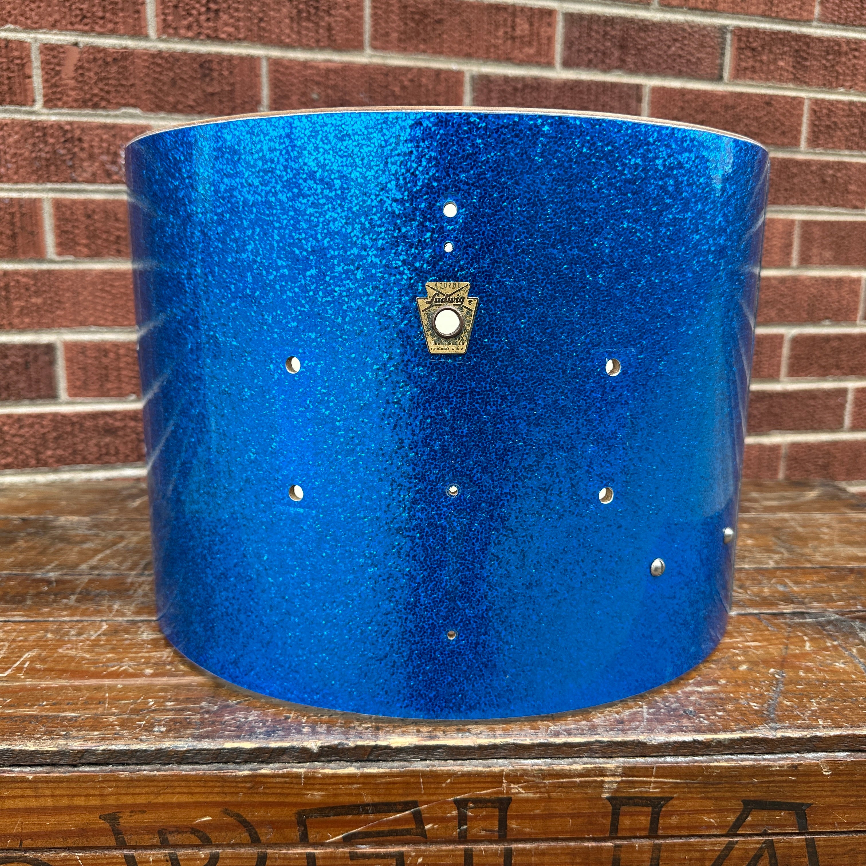 1960s Ludwig 10x14 Marching Snare / Tom Drum Shell Blue Sparkle ...