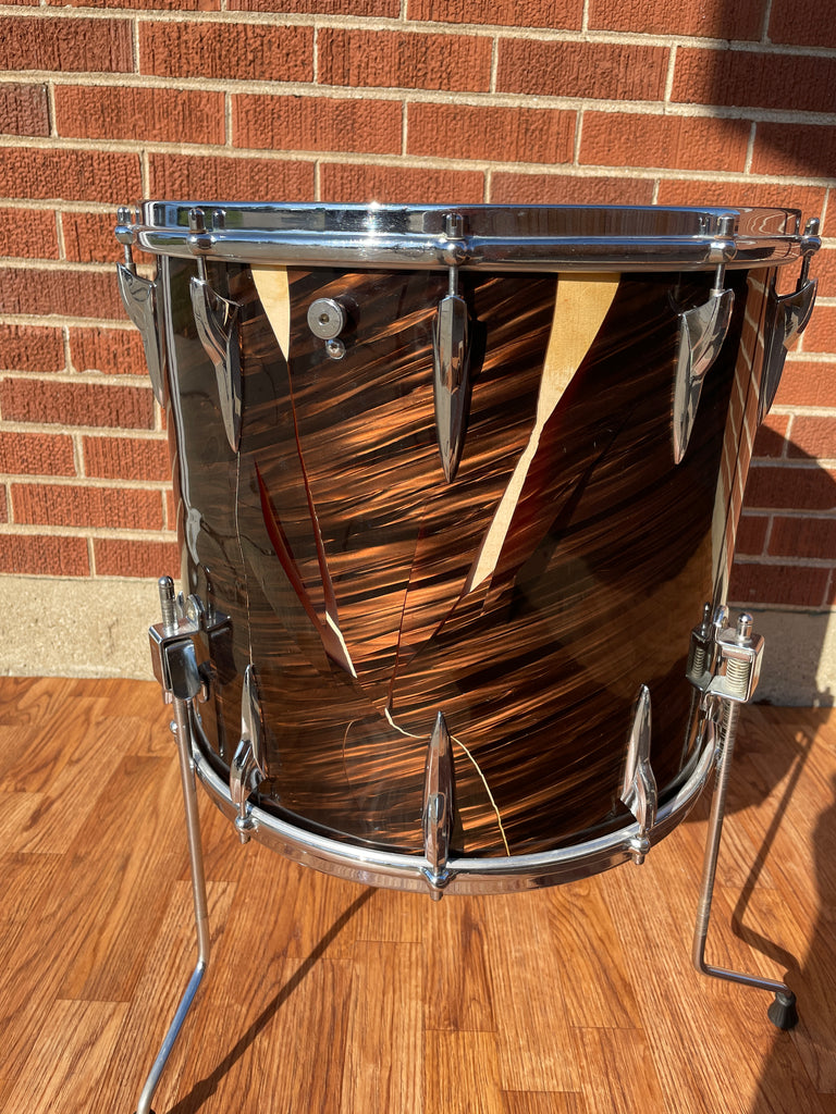 1960s Premier 16x16 Tom Drum Mahogany Duroplastic Root Beer Swirl Ring ...