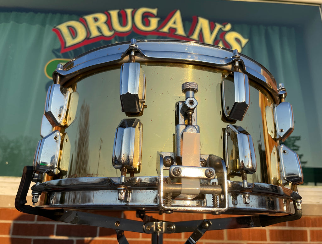 Pearl 6.5x14 Brass Shell Snare Drum Super Gripper System B-714DX GLX S ...