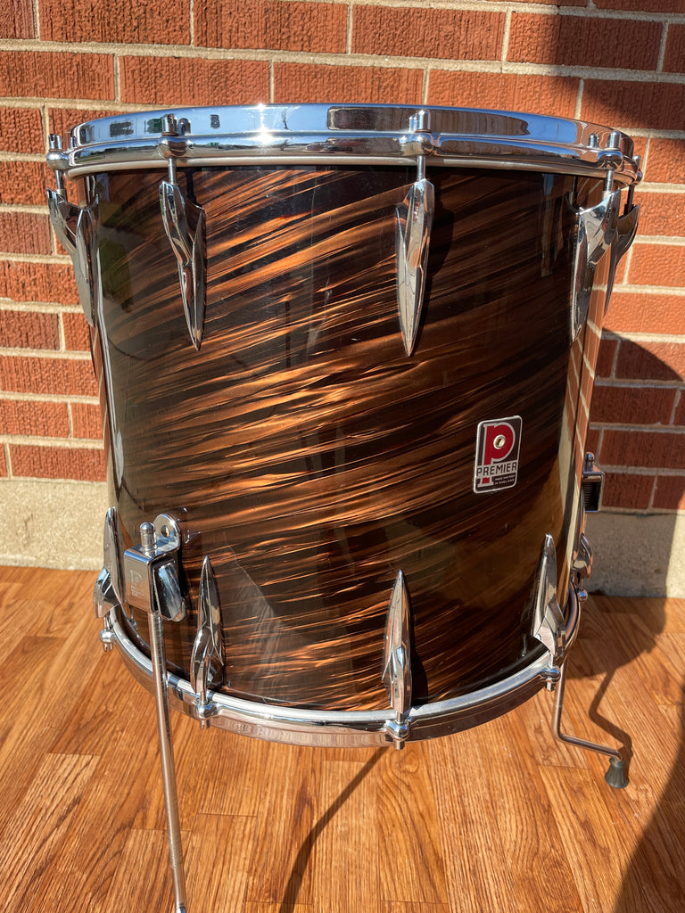 1960s Premier 16x16 Tom Drum Mahogany Duroplastic Root Beer Swirl Ring ...