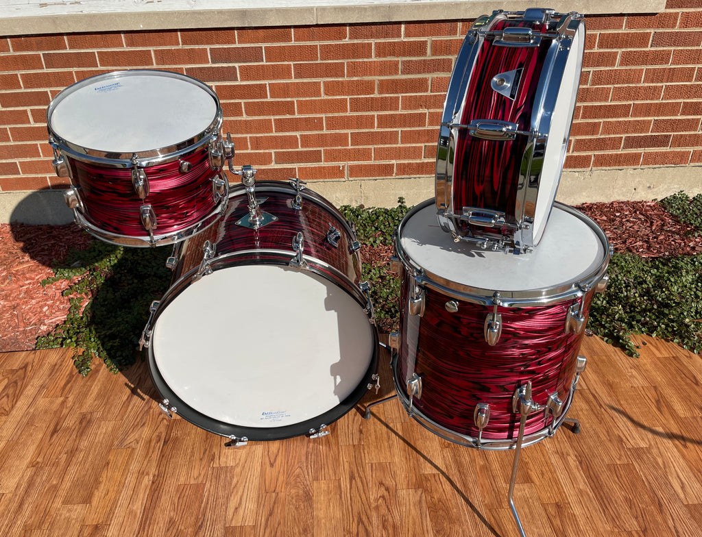 1971 Ludwig Standard Drum Set Ruby Red Strata 20/12/14/5x14 – Drugan's ...