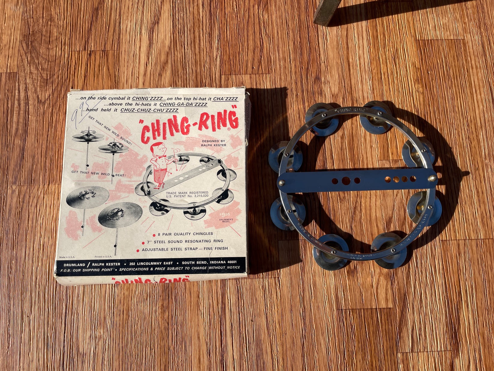NOS Vintage Original Ralph Kester Ching Ring Hi-Hat Tambourine John Bo ...