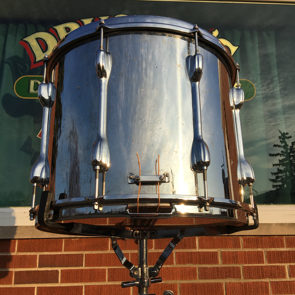 Slingerland 12x15 3-Ply Marching Snare Drum Chrome Over Wood Zoomatic ...