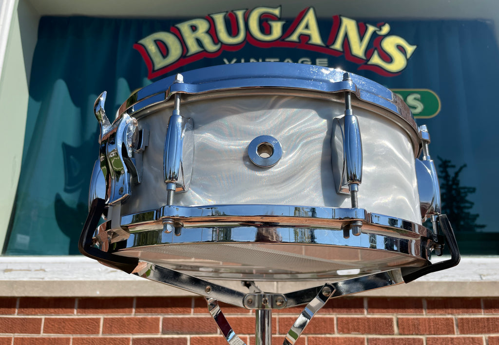 1960s Gretsch Progressive Jazz Drum Set Silver (White) Satin Flame ...