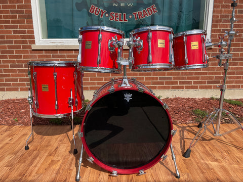 Vintage 1980s Yamaha Rock Tour Custom 5pc Drum Set Hot Red – Drugan's ...