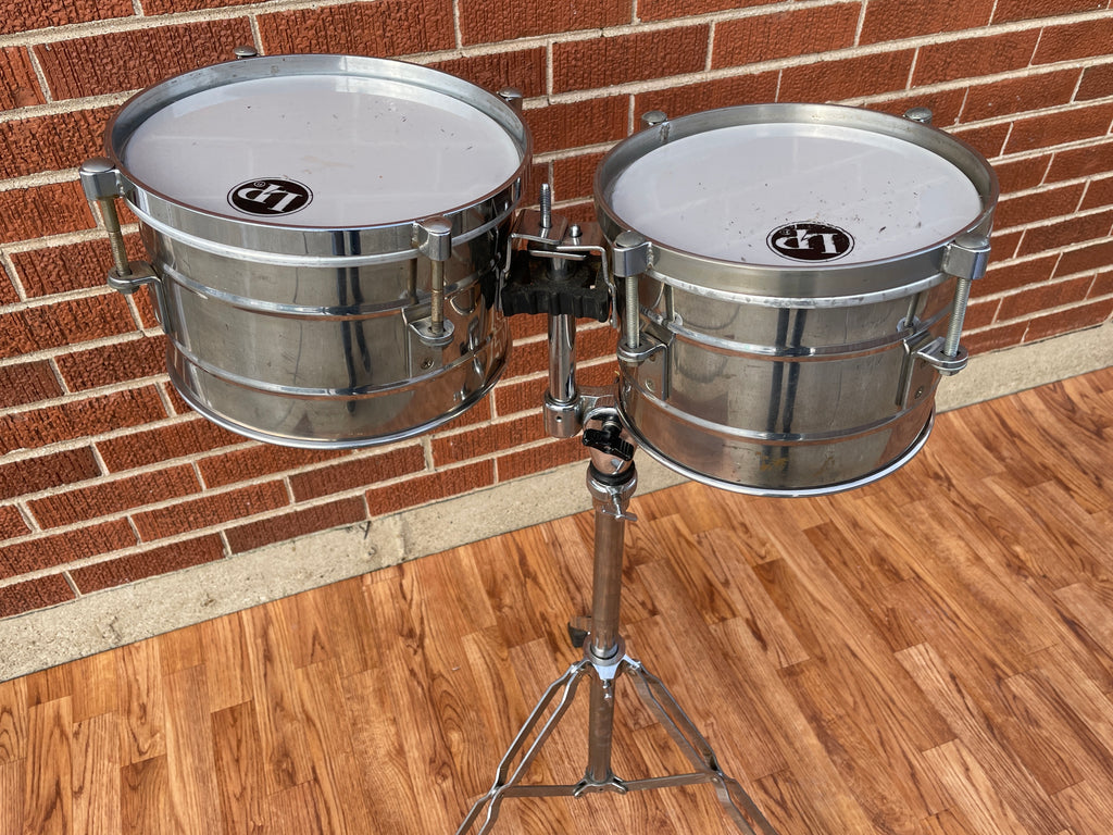 1970s LP Tito Puente 9-1/4" & 10-1/4" Timbalitos w/ Stand Green Label ...