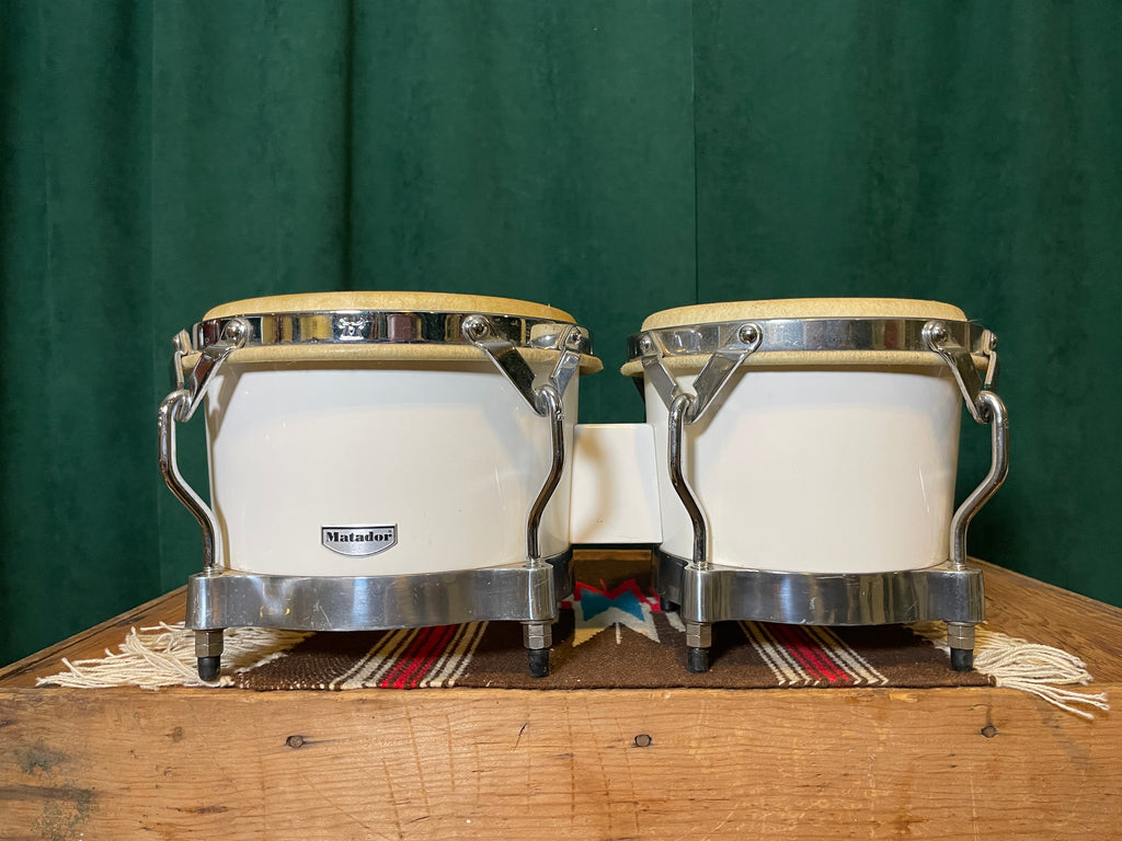 LP Matador Fiberglass Bongos White Latin Percussion – Drugan's Drums ...