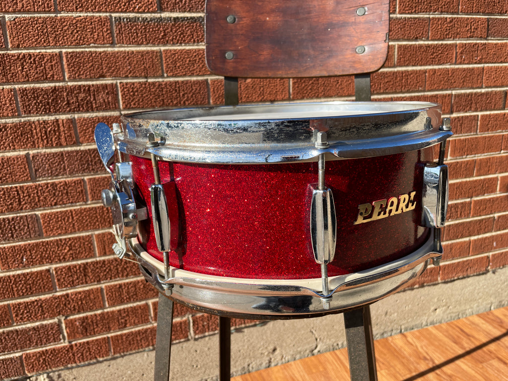 Vintage 1960s Pearl 5x14 Snare Drum Red Sparkle – Drugan's Drums & Guitars
