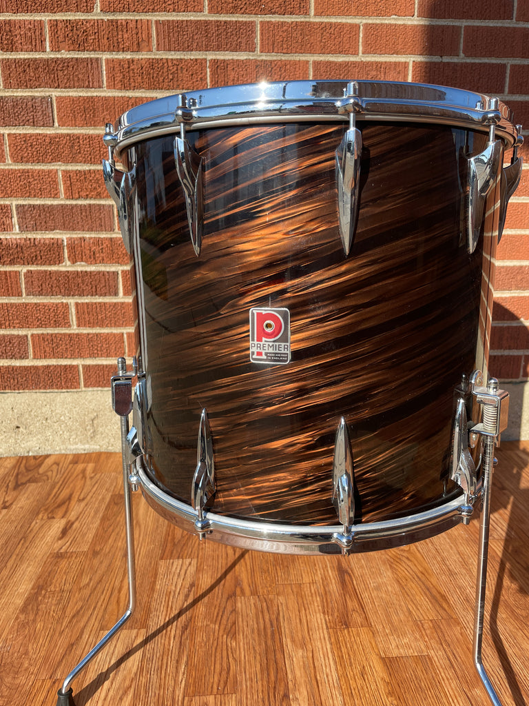 1960s Premier 16x16 Tom Drum Mahogany Duroplastic Root Beer Swirl Ring ...
