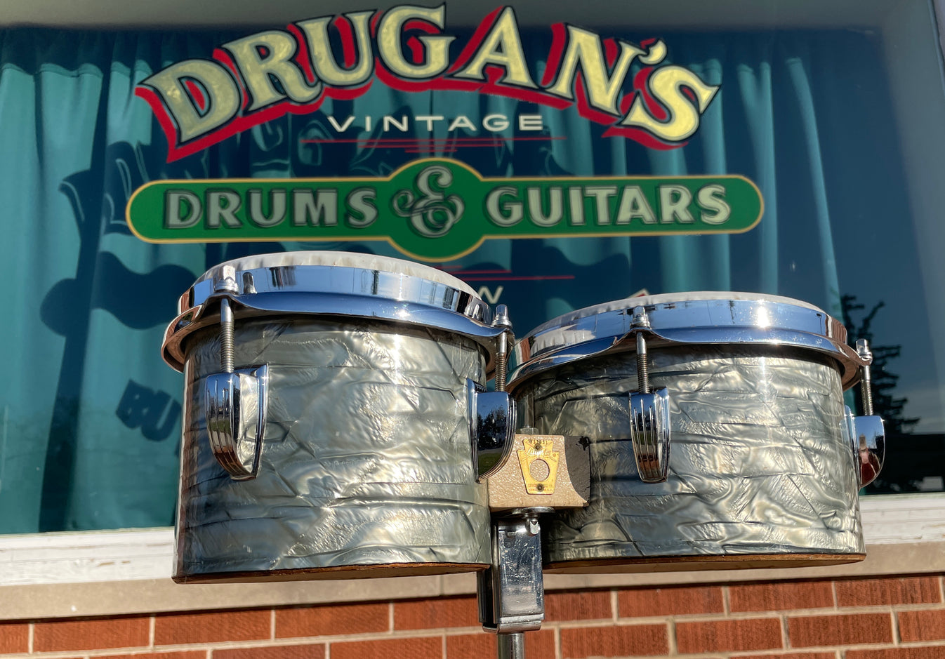 1960s Ludwig No. 2358P Bongos Sky Blue Pearl w/ Original Stand – Drugan ...