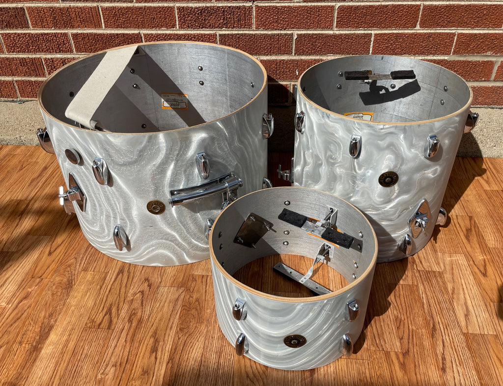 1960s Gretsch Progressive Jazz Drum Set Silver (White) Satin Flame ...