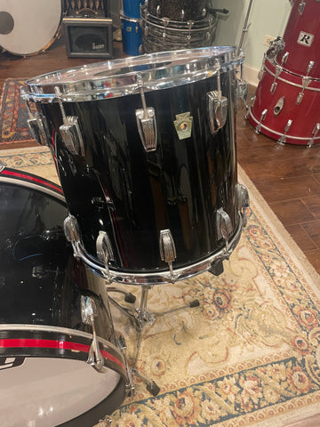 1980s Ludwig Monroe Badge Drum Set Black Cortex 26/15/18/20 – Drugan's ...