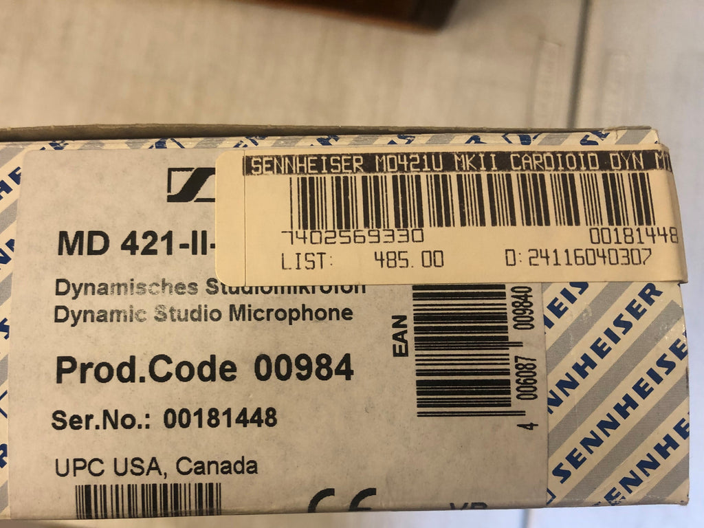 Sennheiser MD421-II Dynamic Microphone w/ Case & Box – Drugan's Drums ...