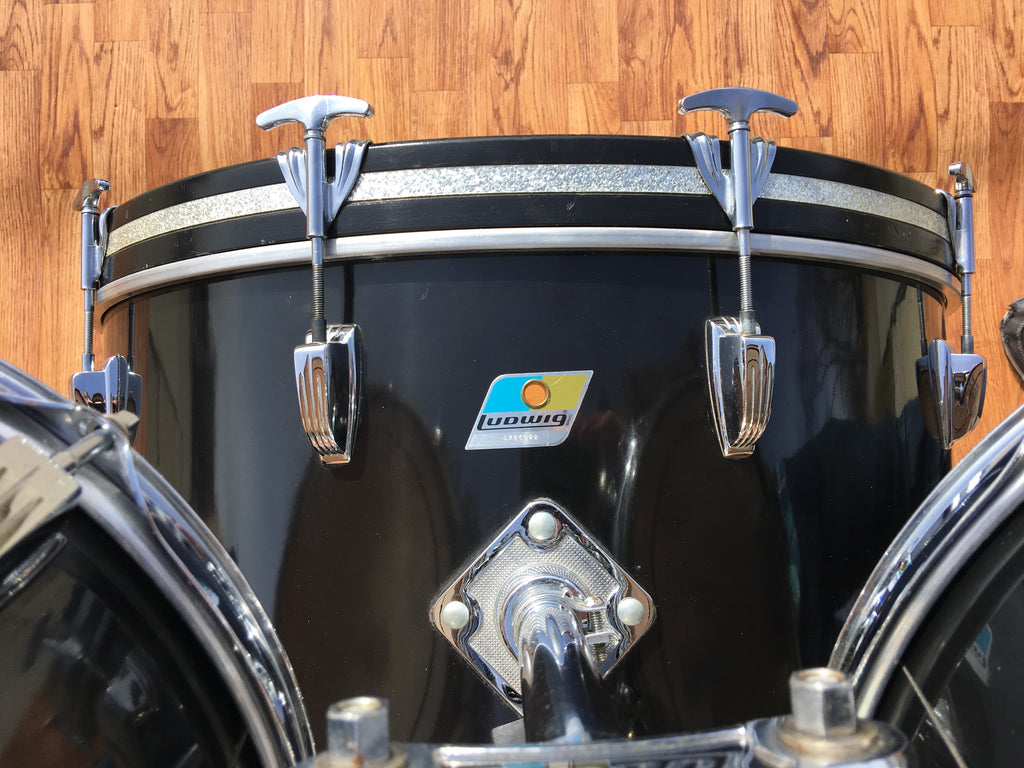 Ludwig 1977 Big Beat Drum Set 24/12/13/16 - Black Cortex - Closet Clas ...